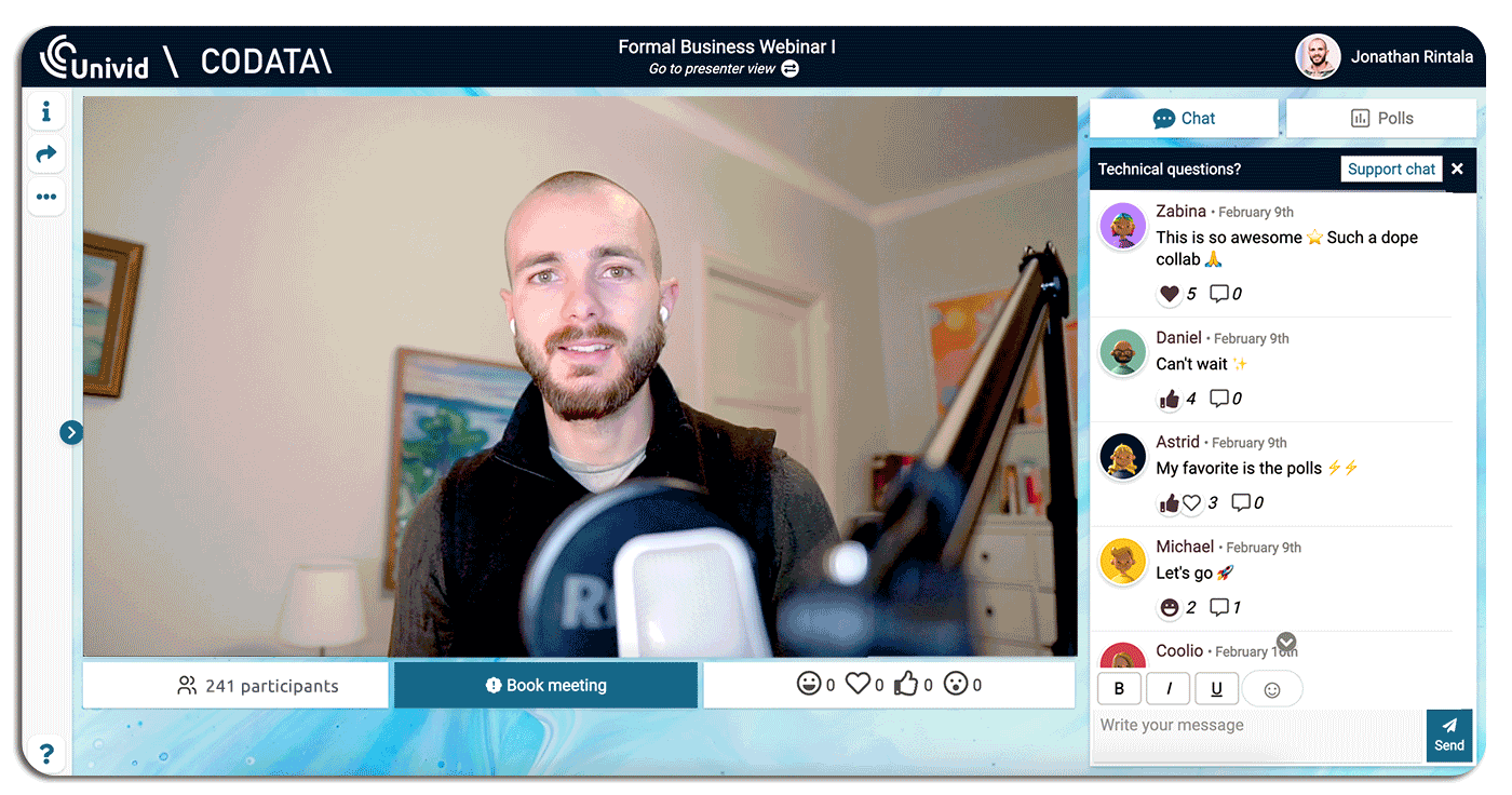 Artsy blue paint - Virtual background | Univid